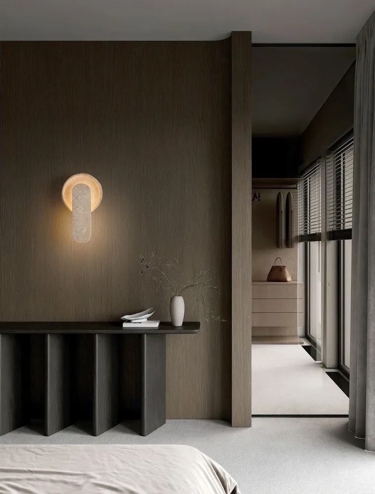 Béžové kamenné LED nástěnné svítidlo Mavis – Nova Luce