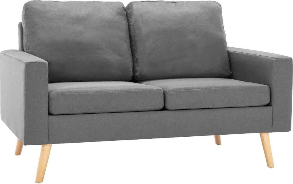 2místná pohovka světle šedá textil 288703