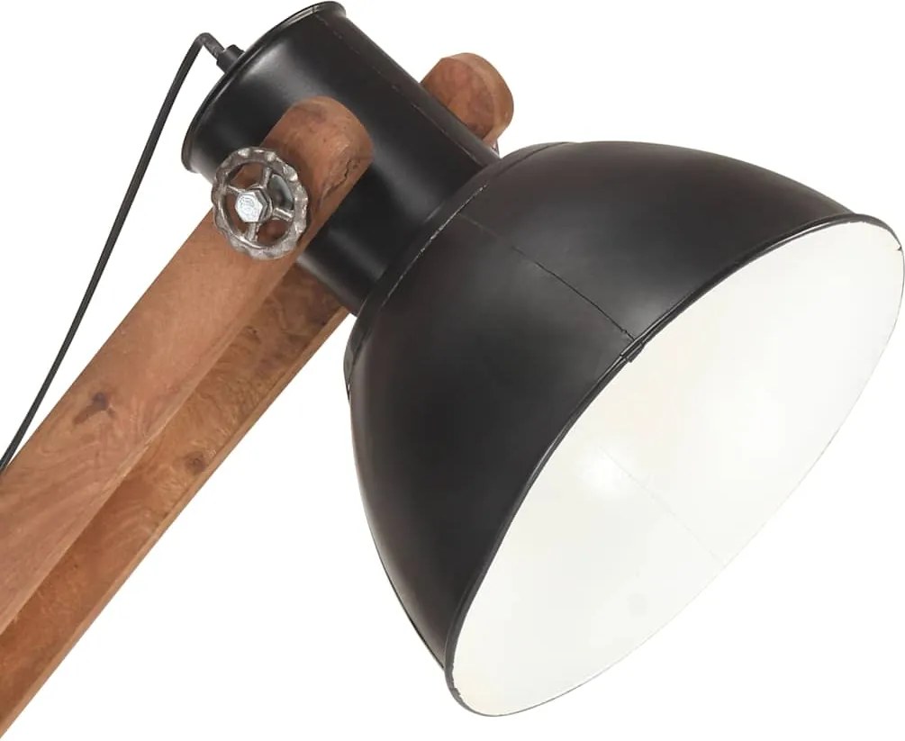 Stojací lampa černá masivní mangovníkové dřevo E27 320581