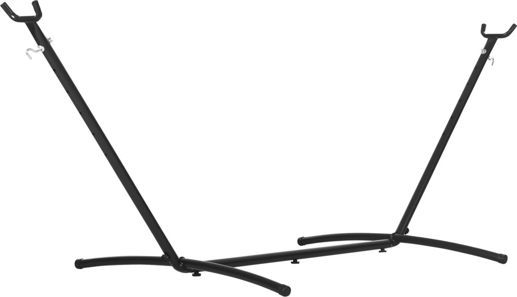Houpací stojan Outsunny pro houpací sítě s háčky, zahrada, pláž, kovový 280 x 120 x 110 cm, max. do 120 kg | Aosom