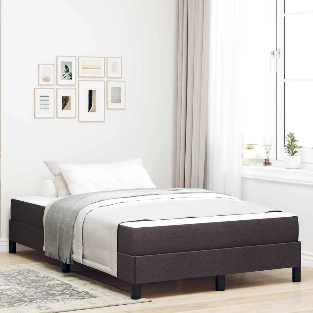 Postel s boxspringem Tmavě hnědá 120 x 200 cm textil 3398482