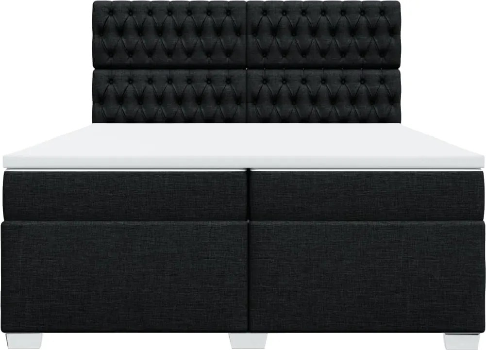 Box spring postel s matrací černá 200x200 cm textil 3290604