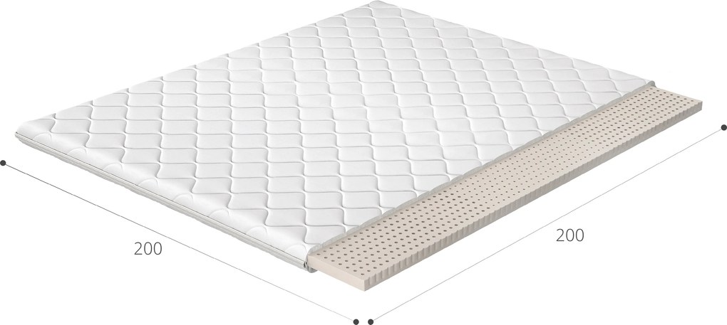 Topper Latex 200x200 Hypoalergenní potah