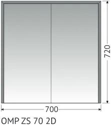 Intedoor OMP ZS LED zrcadlová skřínka 70x72cm OMP ZS 70 Barva: 2289AP Tortora Mat