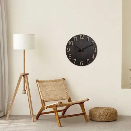 Designové nástěnné hodiny z masivního dřeva I SENTOP MAS017-3169-hands/black