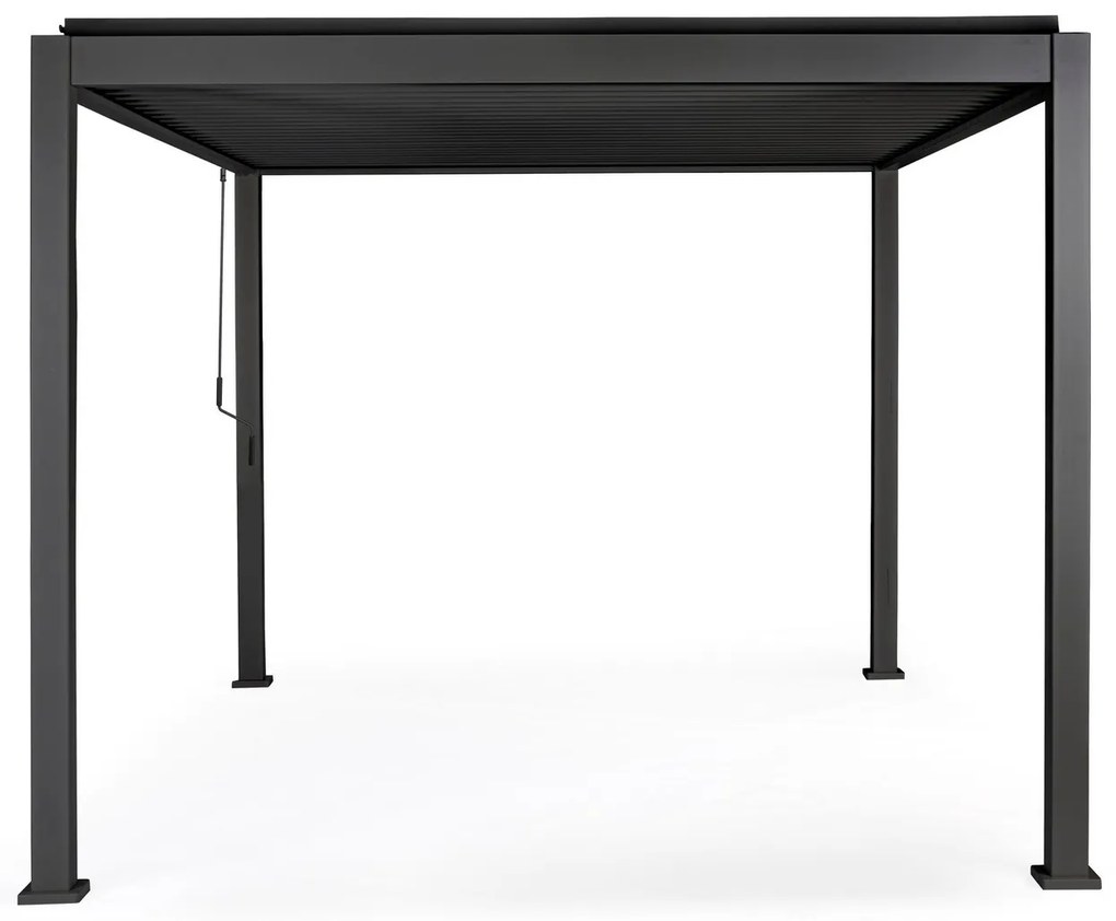 BIZZOTTO Antracitová hliníková pergola s uzavíracími lamelami OCEAN 3x4m 0795772