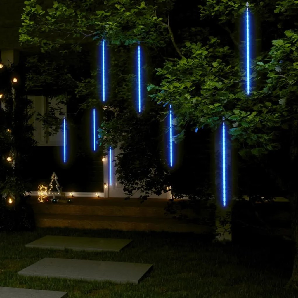 Padající světla 8 ks 50 cm modrá 288 LED dovnitř i ven 328554