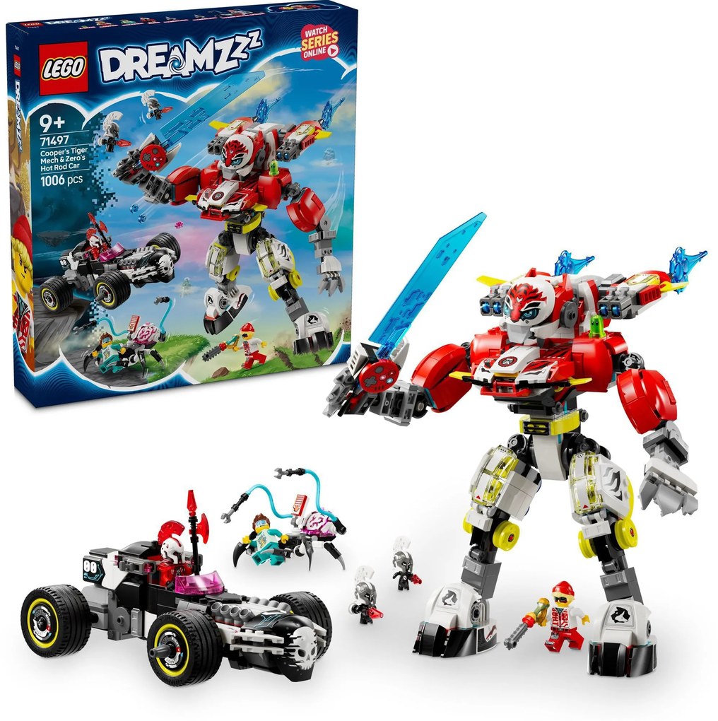 Lego dreamzzz 71497 cooperův tygří robot a zerův hot rod 5702017812472