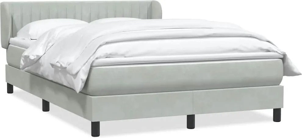 Box spring postel s matrací světle šedá 160x210 cm samet 3317697