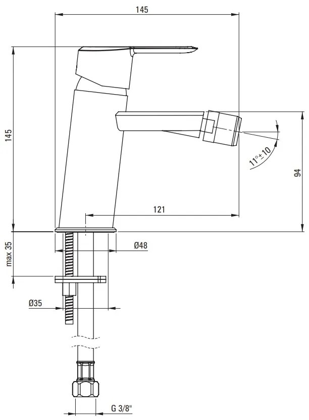 Deante Arnika, bidetová baterie, černá matná, DEA-BQA_N30M