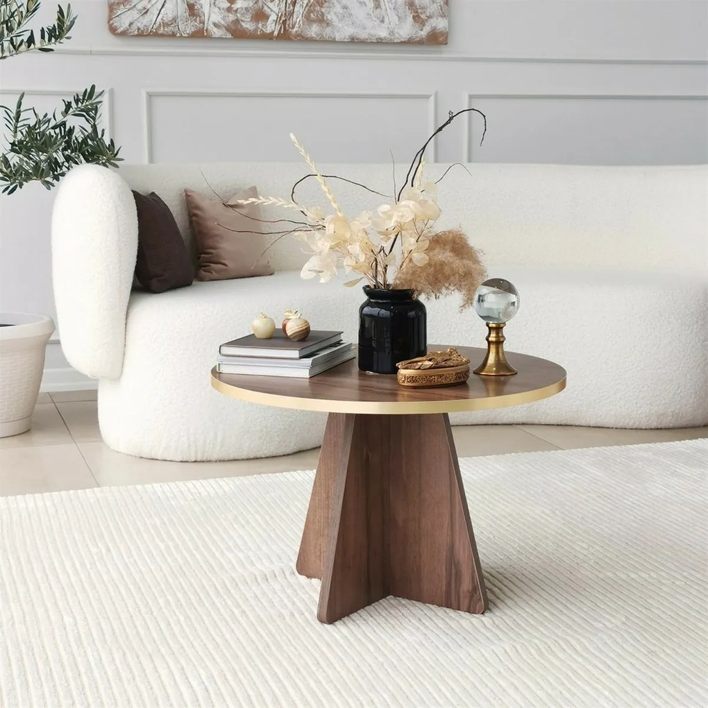 Konferenční stolek Mushroom Gold and Walnut