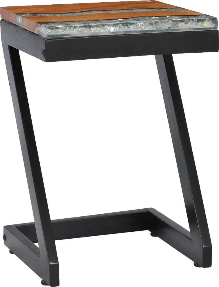 vidaXL Konferenční stolek 30 x 30 x 50 cm masivní teak a polyresin [281649]
