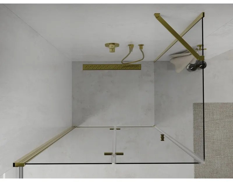 Mexen Lima skládací sprchový kout 90 x 100 cm, Průhledné, Zlatá - 856-090-100-50-00