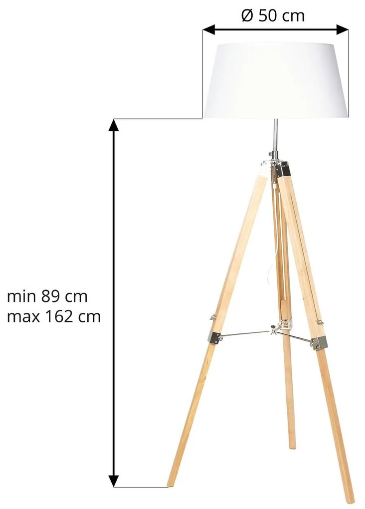 Lindby stojací lampa Alessa, třínožka, textil