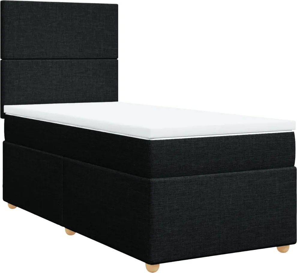 Box spring postel s matrací černá 90x200 cm textil 3291158