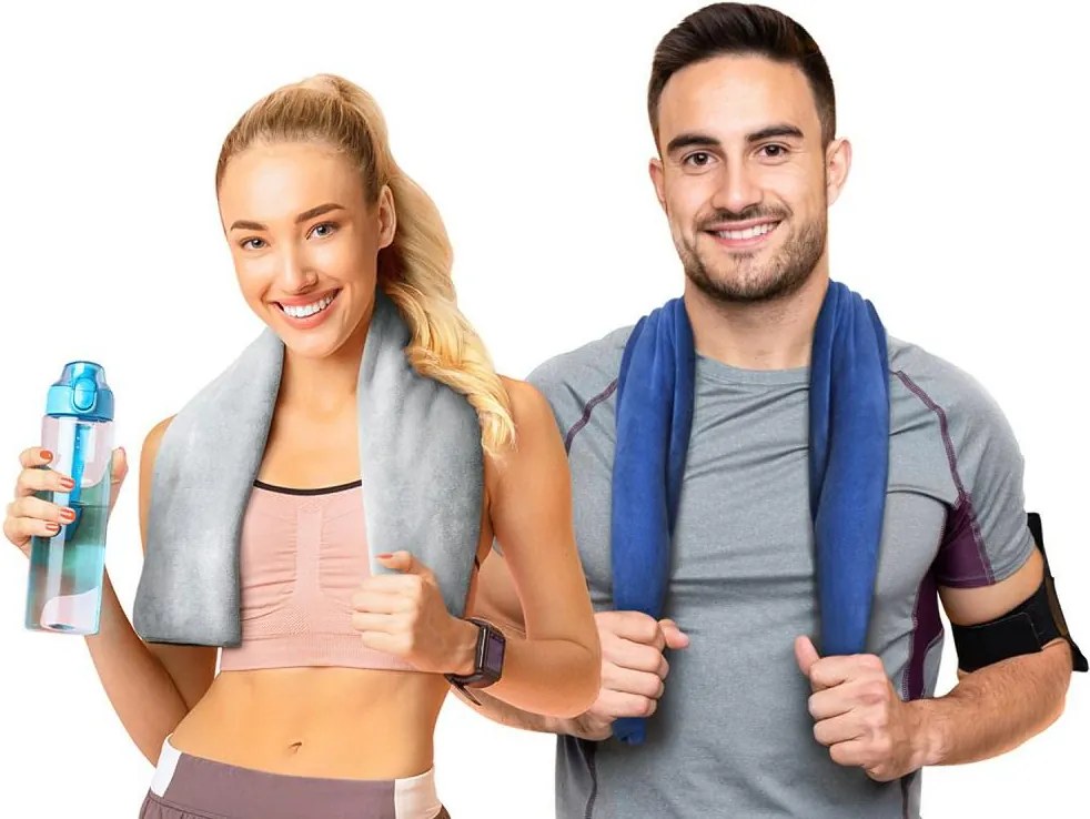 Spod Igły i Nitki Rychleschnoucí ručník 80x180 Active šedé mikrovlákno 380g/m2
