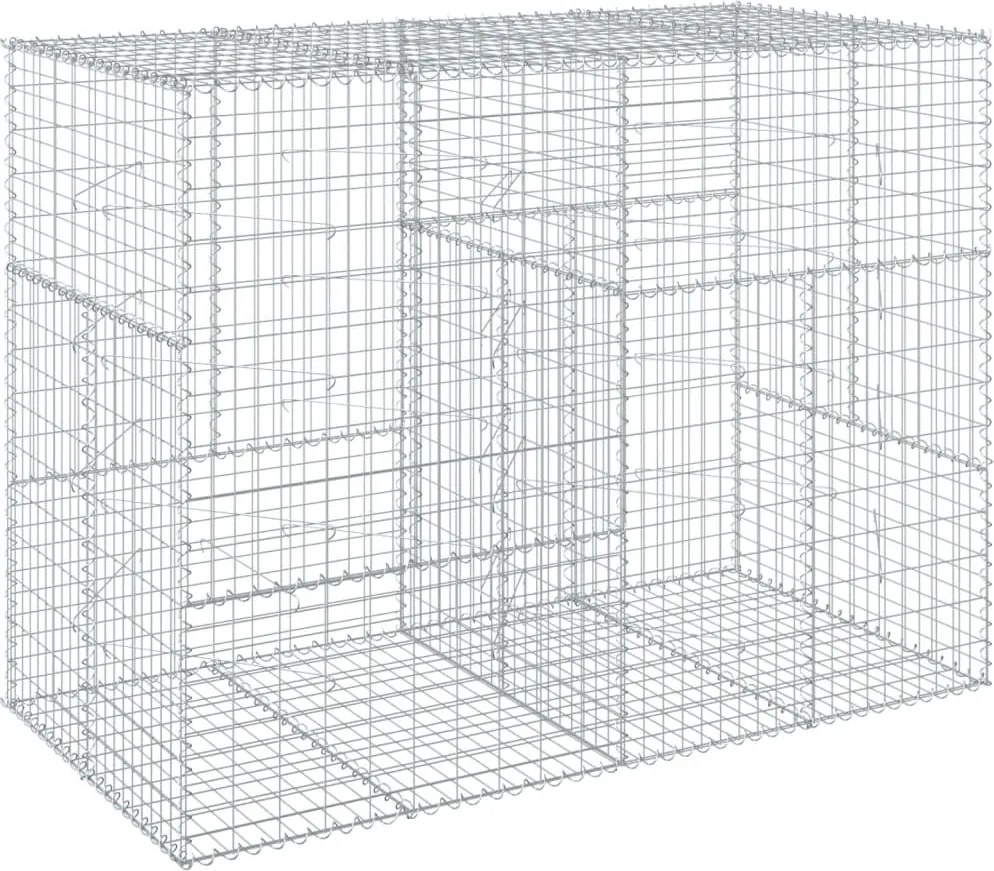 Gabionový koš s víkem 200 x 100 x 150 cm pozinkované železo 3295214