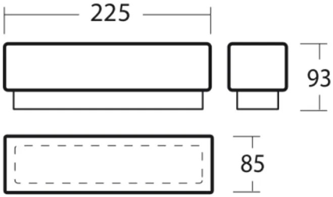 Osmont Flora 1, nástěnné/stropní svítidlo v obdélníkovém tvaru, LED 8W 4000K, délka 22,5cm, stříbrná