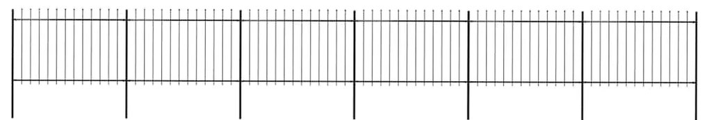 Zahradní plot s kopím nahoře ocelový 1005 x 120 cm černý 277625