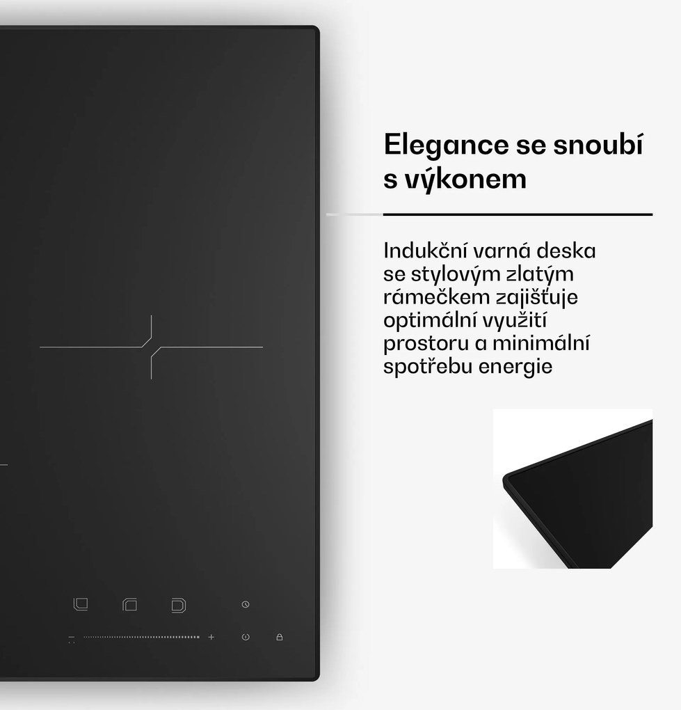 Klarstein Velaire indukční varná deska | Elegantní, minimalistická, úsporná na místo | 3 varné zóny | 5500 W | 45 cm