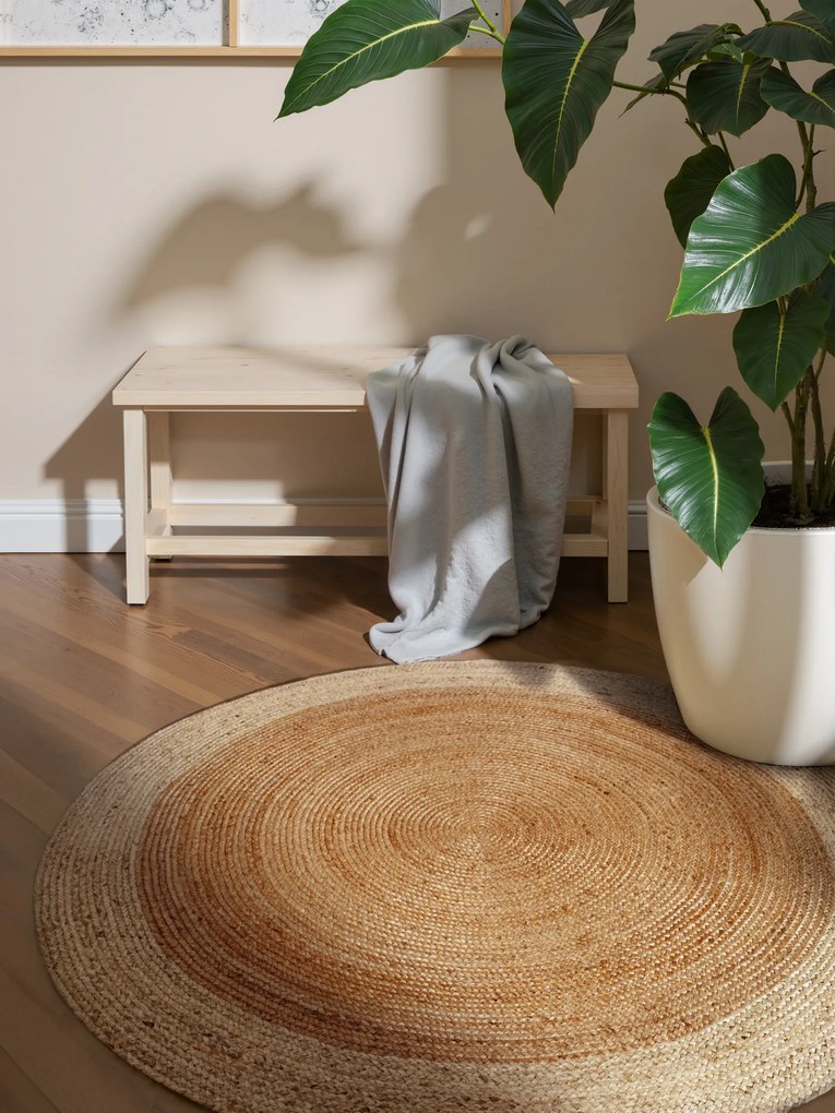Hanse Home, Kusový koberec Looma 106226 Natur Gold/Ivory kruh, 100x100 (průměr) kruh, béžová, chodba / předsíň