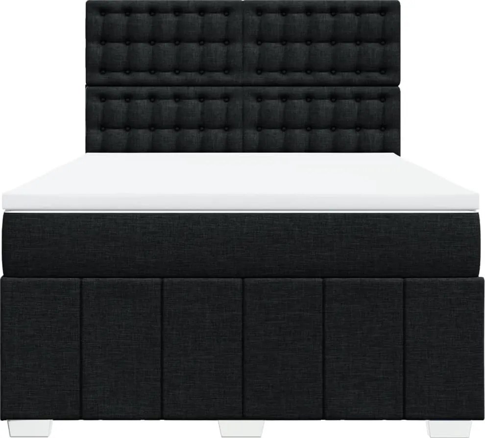 Box spring postel s matrací černá 160x200 cm textil 3291735