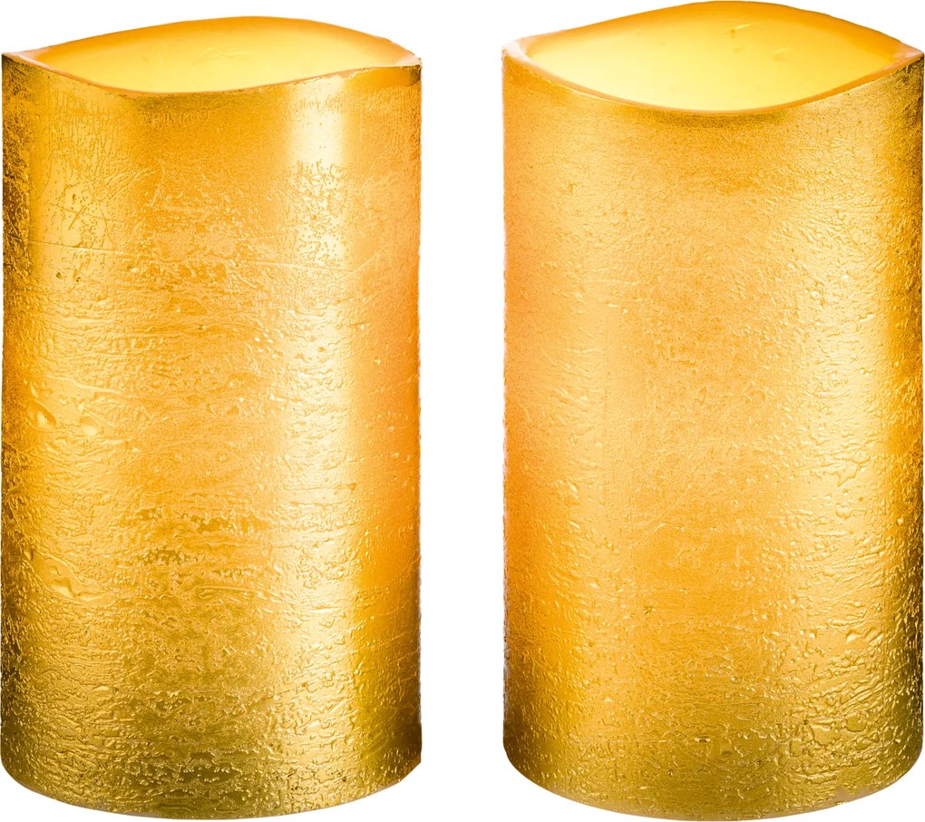 Livarno® LED svíčka z přírodního vosku, 2 ks / 4 ks (2 kusy, zlatá)