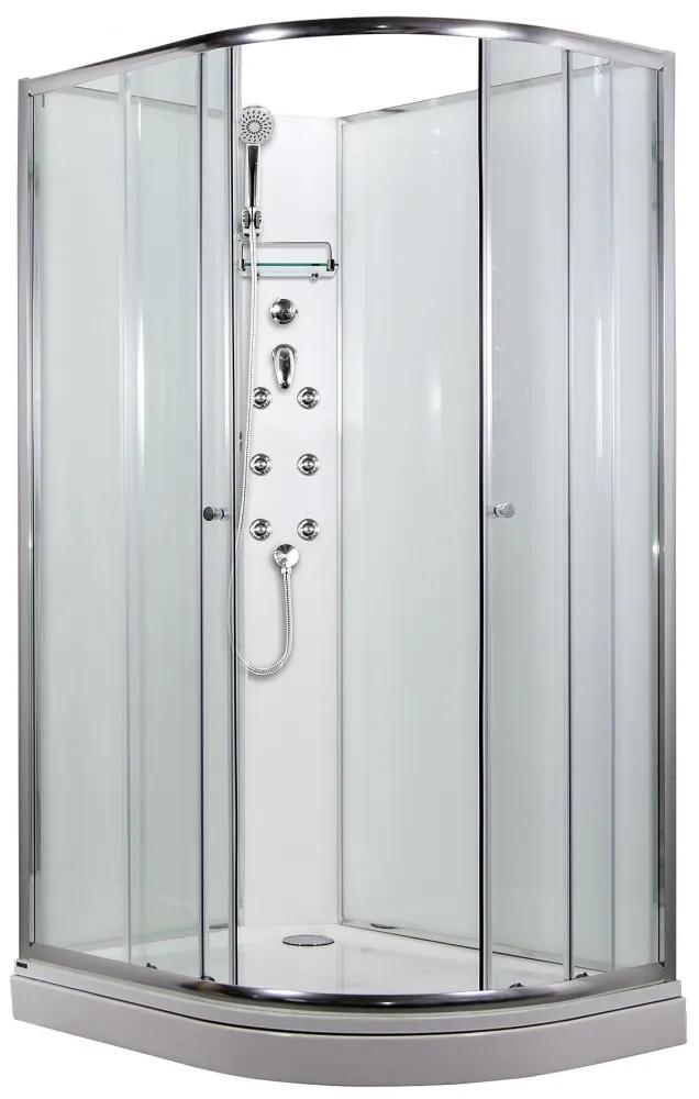 ARTTEC SIRIUS 120 x 90 cm - Masážní sprchový box model 4 chinchilla sklo levá vanička PAN04555
