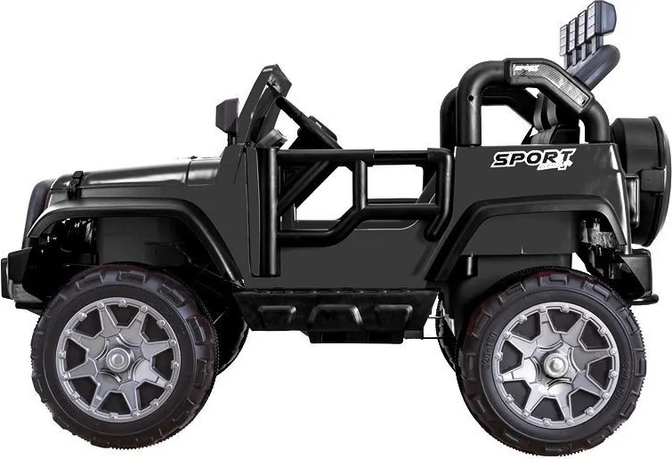 LEAN CARS Elektrické autíčko Jeep HP012 černé, LED, MP3