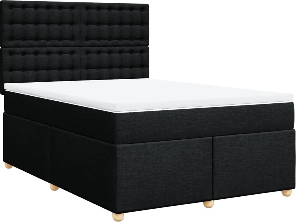 Box spring postel s matrací černá 160x200 cm textil 3291347