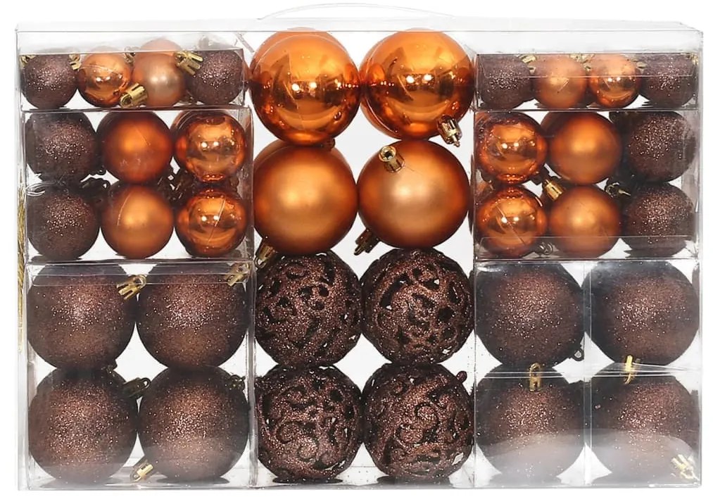 vidaXL Sada vánočních baněk 100 kusů 3/4/6 cm červená