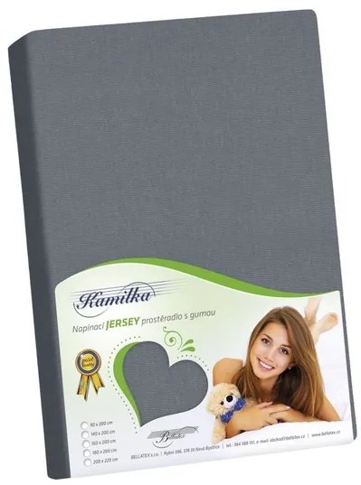 Bellatex Prostěradlo jersey tmavá šedá rozměr 120x200 cm