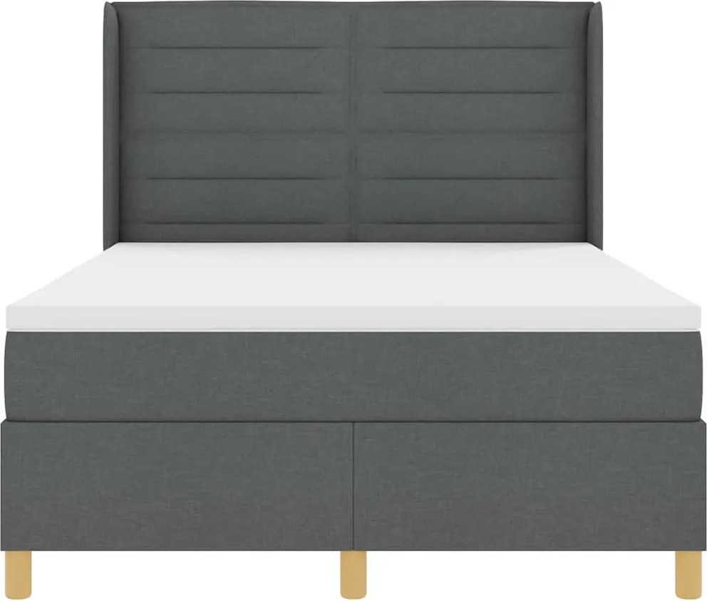 Postel s boxspringem s matrací Tmavě šedá 140 x 190 cm textil 3341764