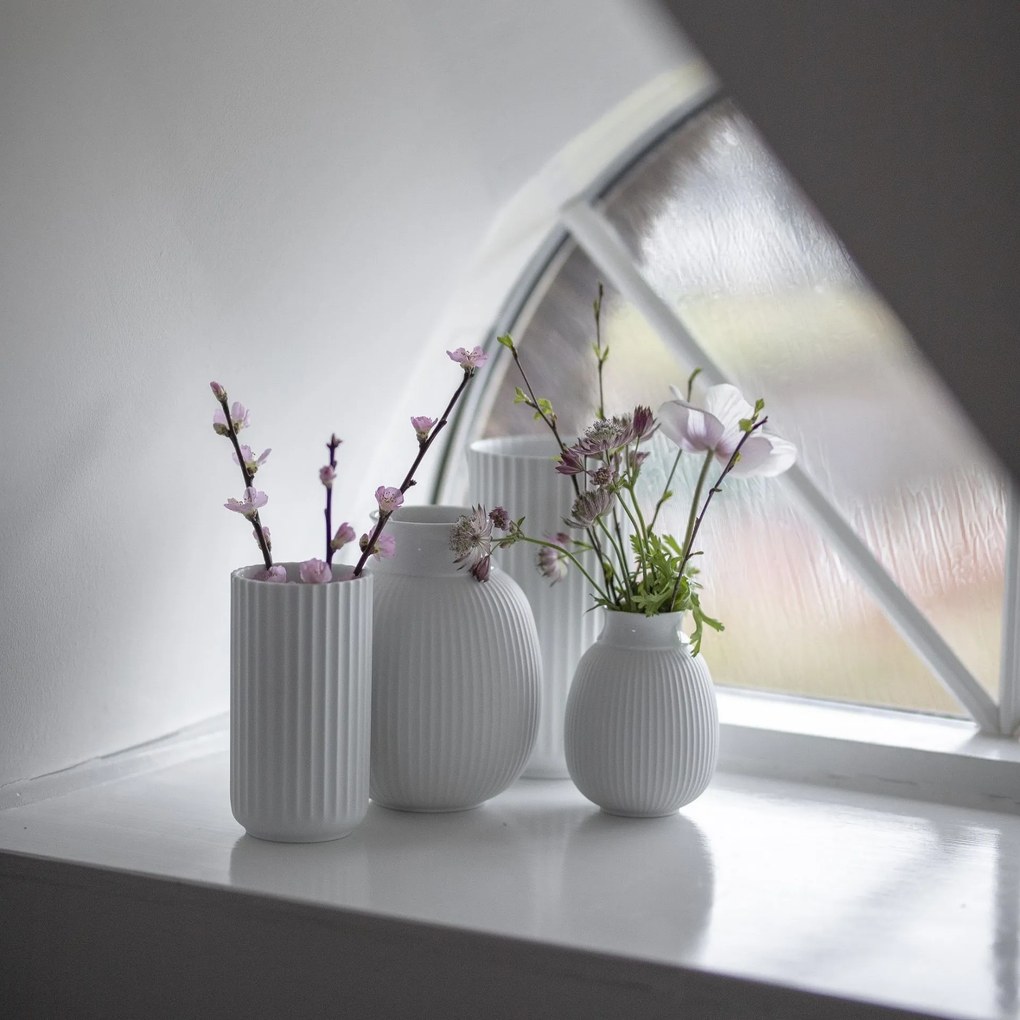 LYNGBY Porcelánová váza Vase White 12 cm, bílá barva, porcelán