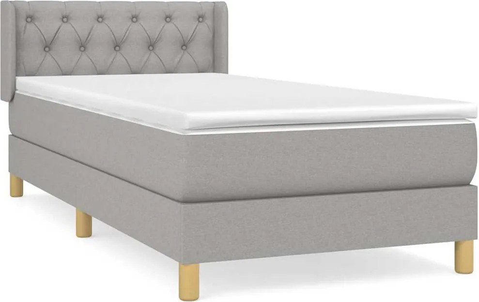 Box spring postel s matrací světle šedá 80 x 200 cm textil 3130465
