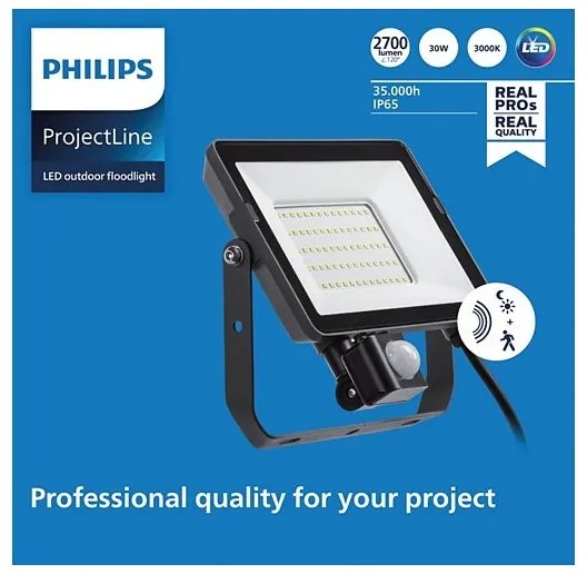 Philips - LED Venkovní reflektor se senzorem PROJECTLINE LED/30W/230V IP65 3000K