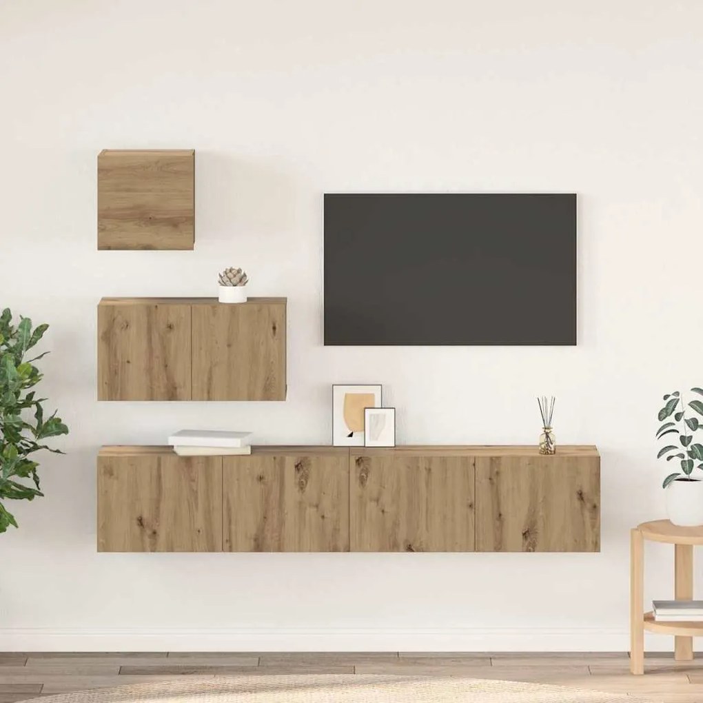 Sestava TV skříněk 4 ks Artisanový dub Kompozitní dřevo 3393437