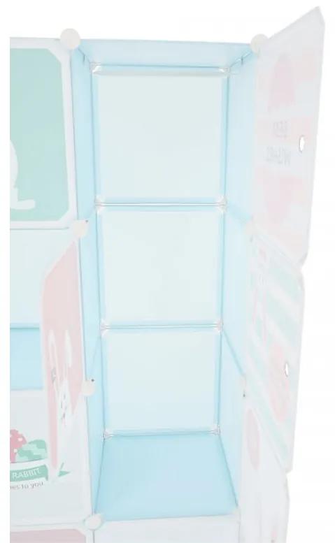 Tempo Kondela Dětská modulární skříň, modrá/dětský vzor, FRIN