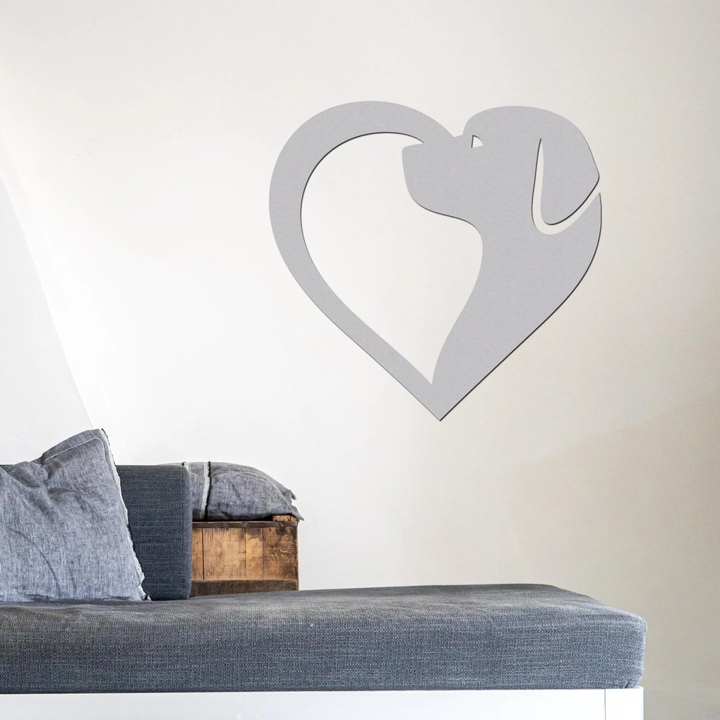 dřevo života Dřevěný obraz PSÍ LÁSKA Zvolte rozměr (cm): 40x38, Zvolte barvu dekoru: Dub Sonoma