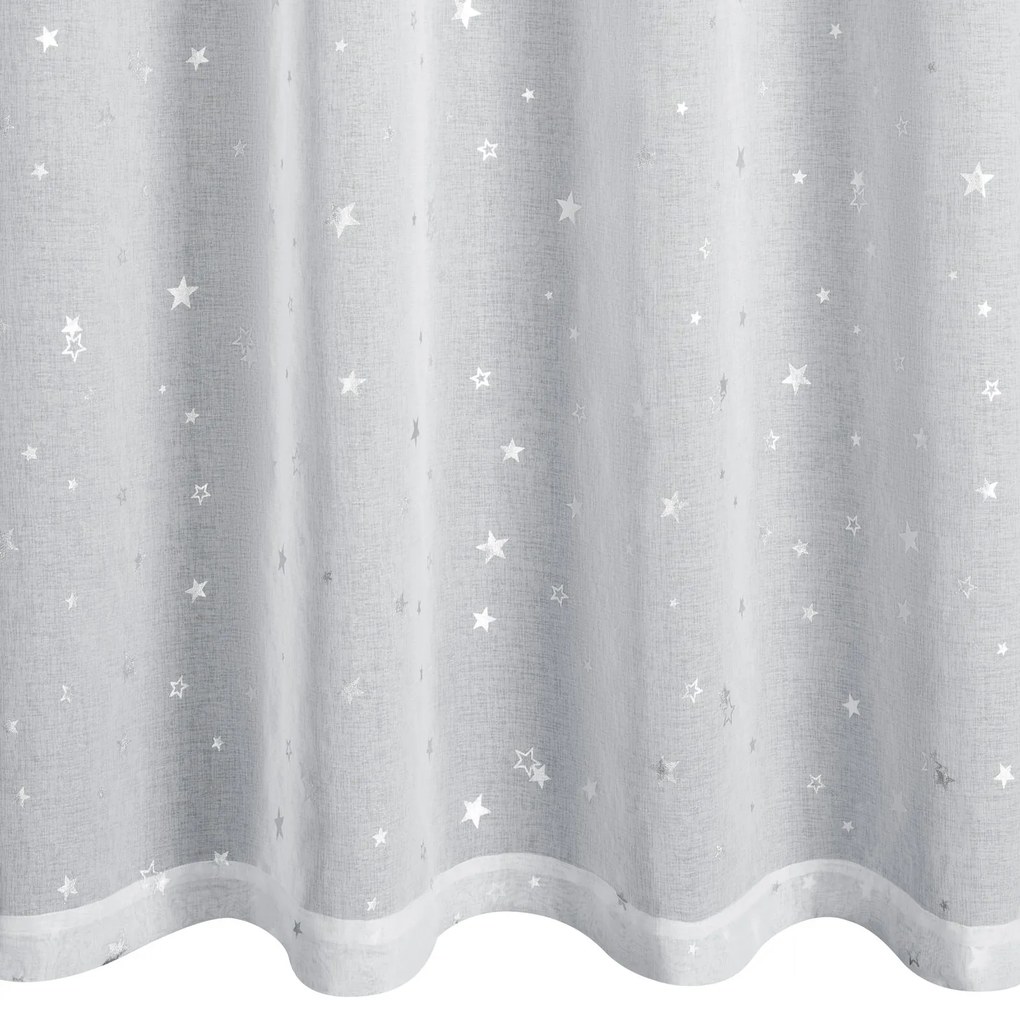 VÁNOČNÍ ZÁCLONA NA KROUŽCÍCH STAR 140X250 CM VZOROVANÁ