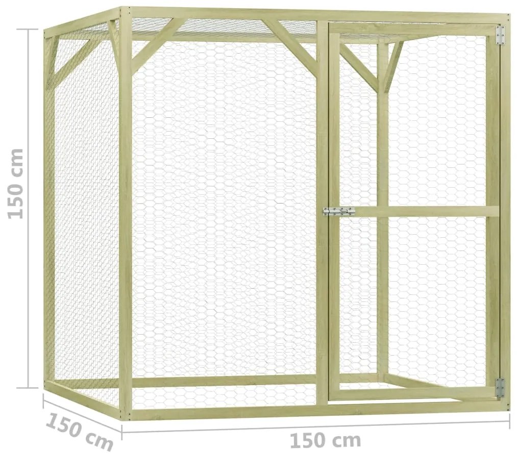 vidaXL Marketos Klec pro kuřata 1,5 x 1,5 x 1,5 m impregnovaná borovice