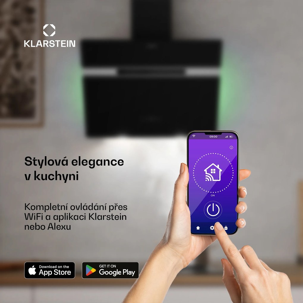 Klarstein Alina digestoř | 60 cm | Smart | 600 m³/h | Tichá | EEK A