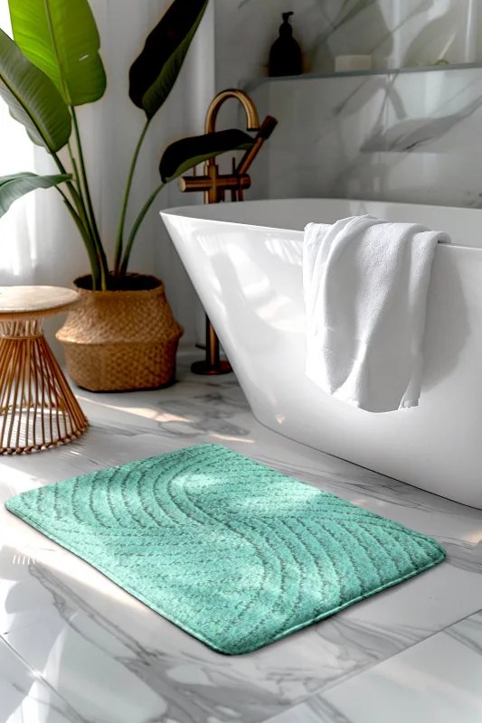 Ervi koupelnová předložka tyrkysová Comfort, 1 set