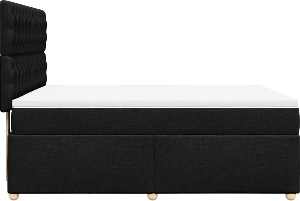 Box spring postel s matrací černá 140x200 cm textil 3291312