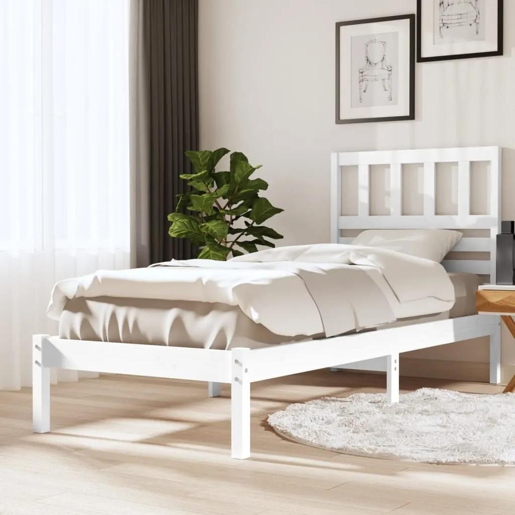 vidaXL Rám postele masivní borovice 75 x 190 cm Small Single [3100986] Barva: Bílá