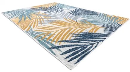 koberec SISAL COOPER palmové listy, tropický 22258 ecru / tmavě modrá velikost 140x190 cm | krásné koberce cz