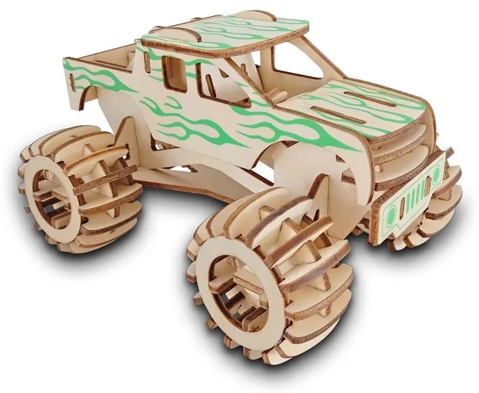 Woodcraft Dřevěné 3D puzzle Monster truck