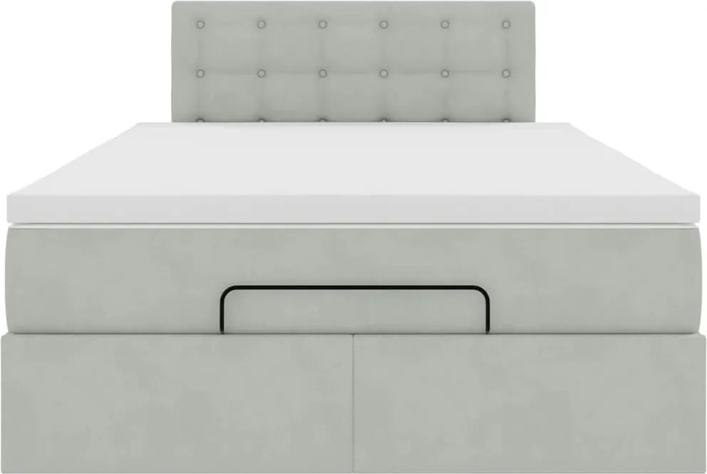 Osmanský rám postele s matrací světle šedá 120x200cm samet 3311909