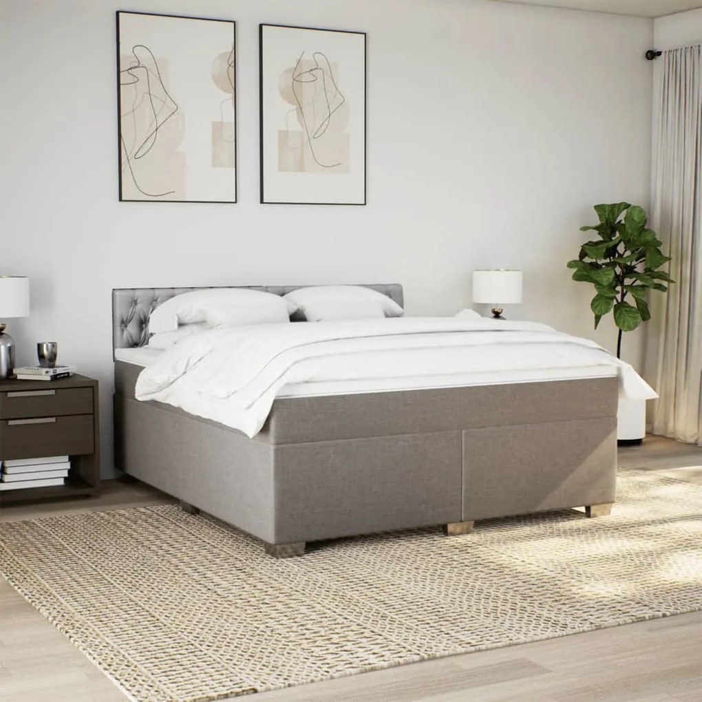 Box spring postel s matrací taupe 180x200 cm textil 3288278