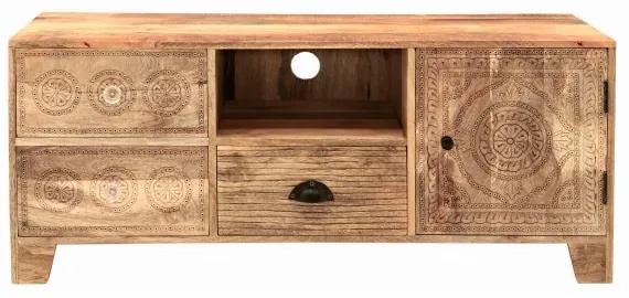 Indický nábytek - TV stolek 120x50x45 Manu z mangového dřeva
